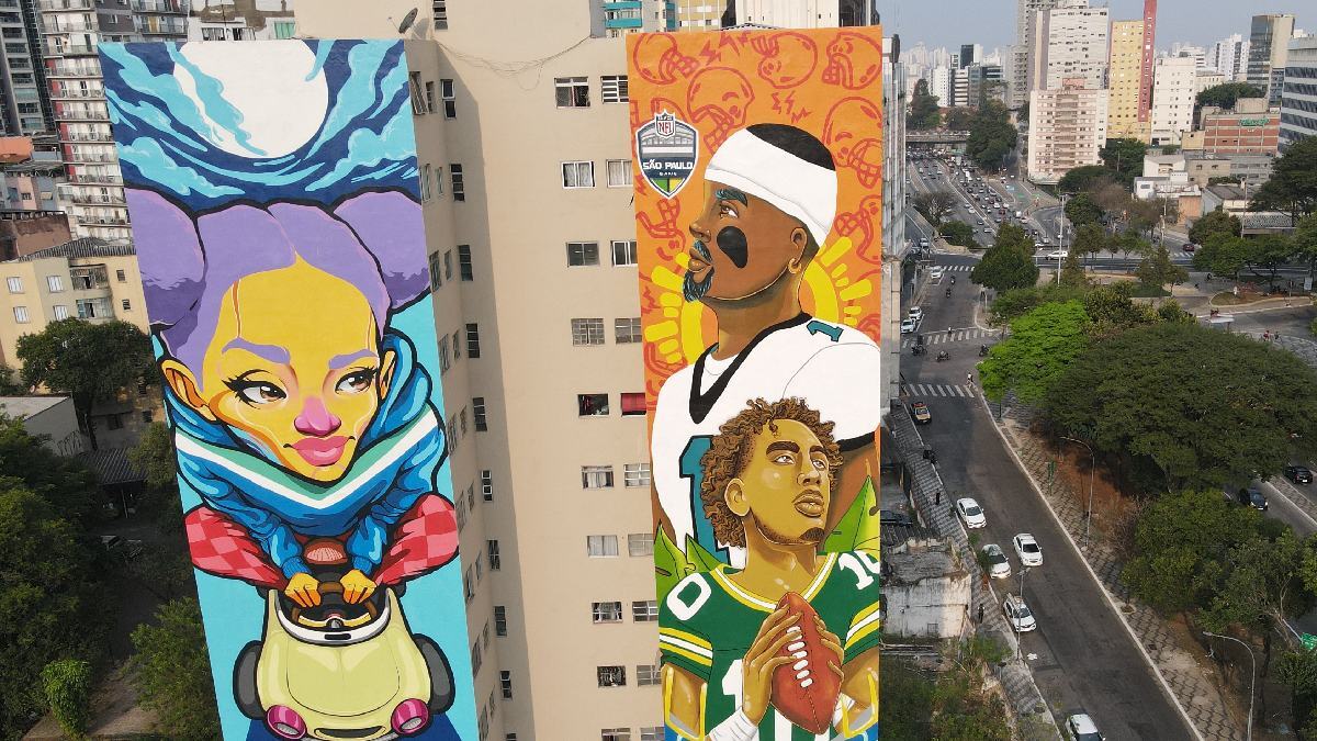 Prédios de SP ganham pinturas em homenagem à NFL - Gazeta de São Paulo